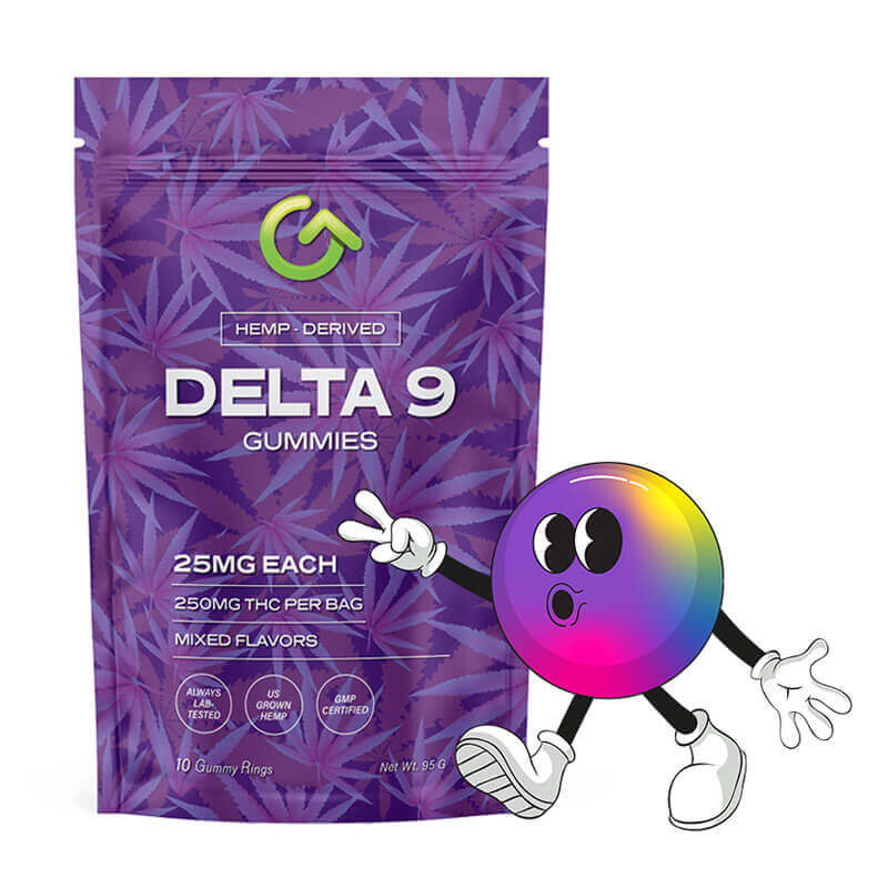 25mg Delta 9 THC Gummy Rings – 10ct Mixed Fruit | Good CBD